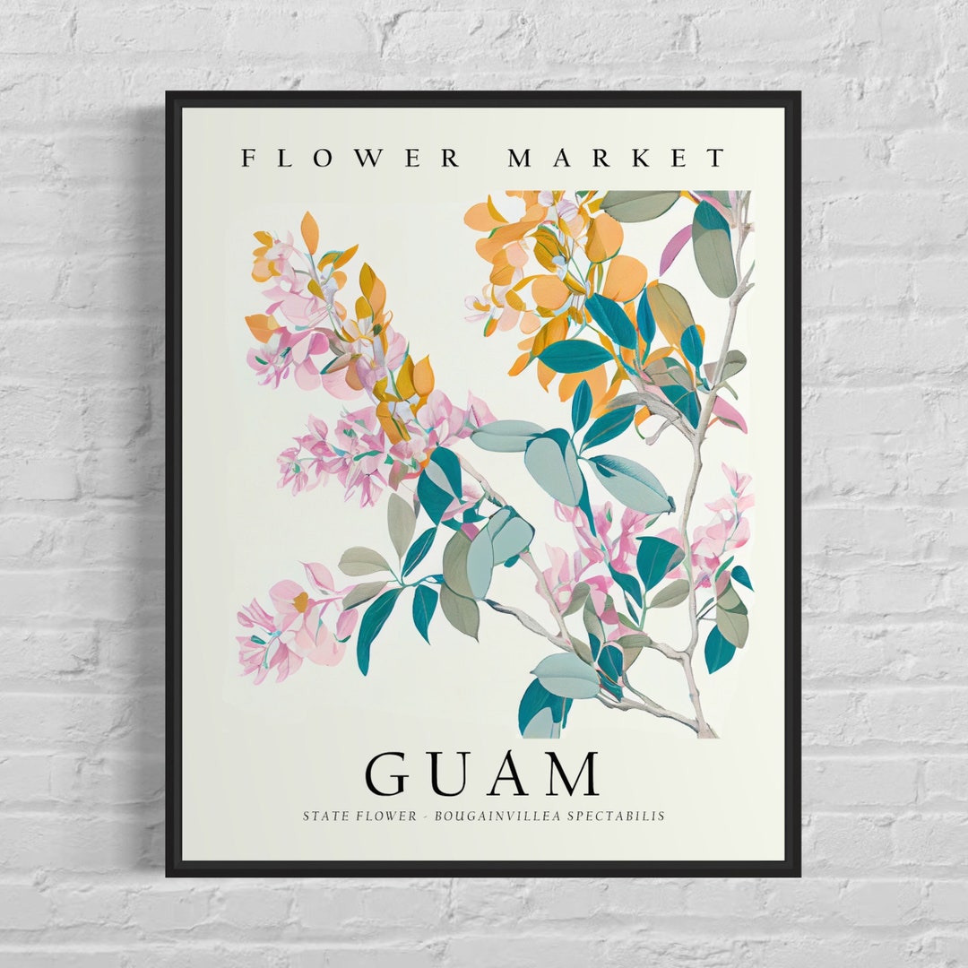 Guam State Flower, Guam Flower Market Art Print, Bougainvillea ...