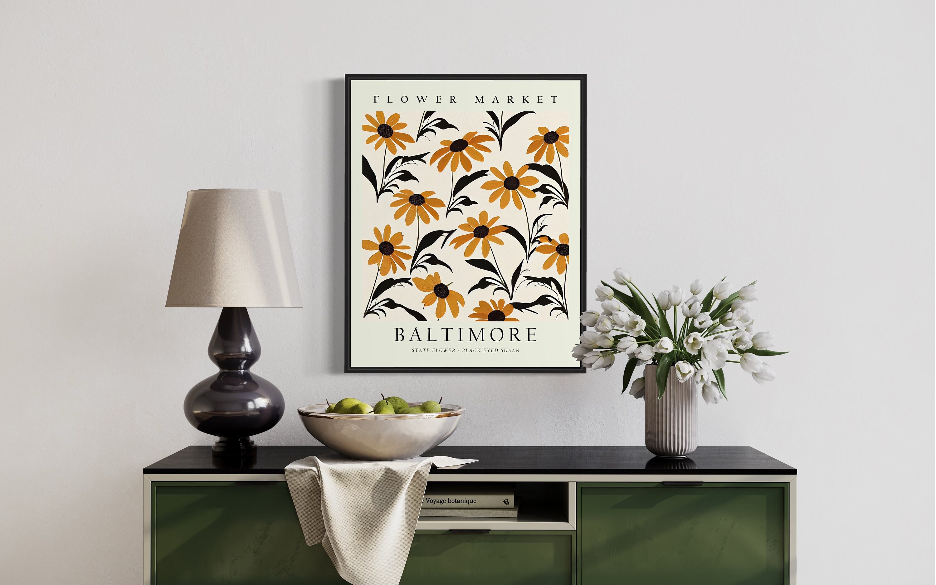 Baltimore Maryland Wild Flower Market Art Print, Baltimore Flower ...
