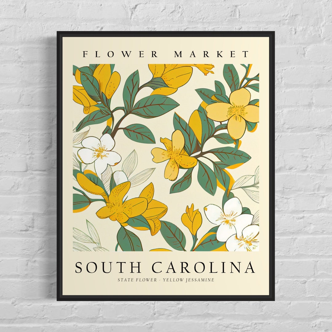 South Carolina State Flower, South Carolina Flower Market Art Print ...