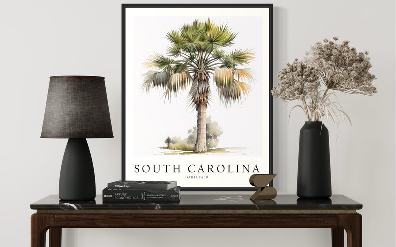 South Carolina State Tree Art Print Sabal Palm Tree Wall Art - Etsy