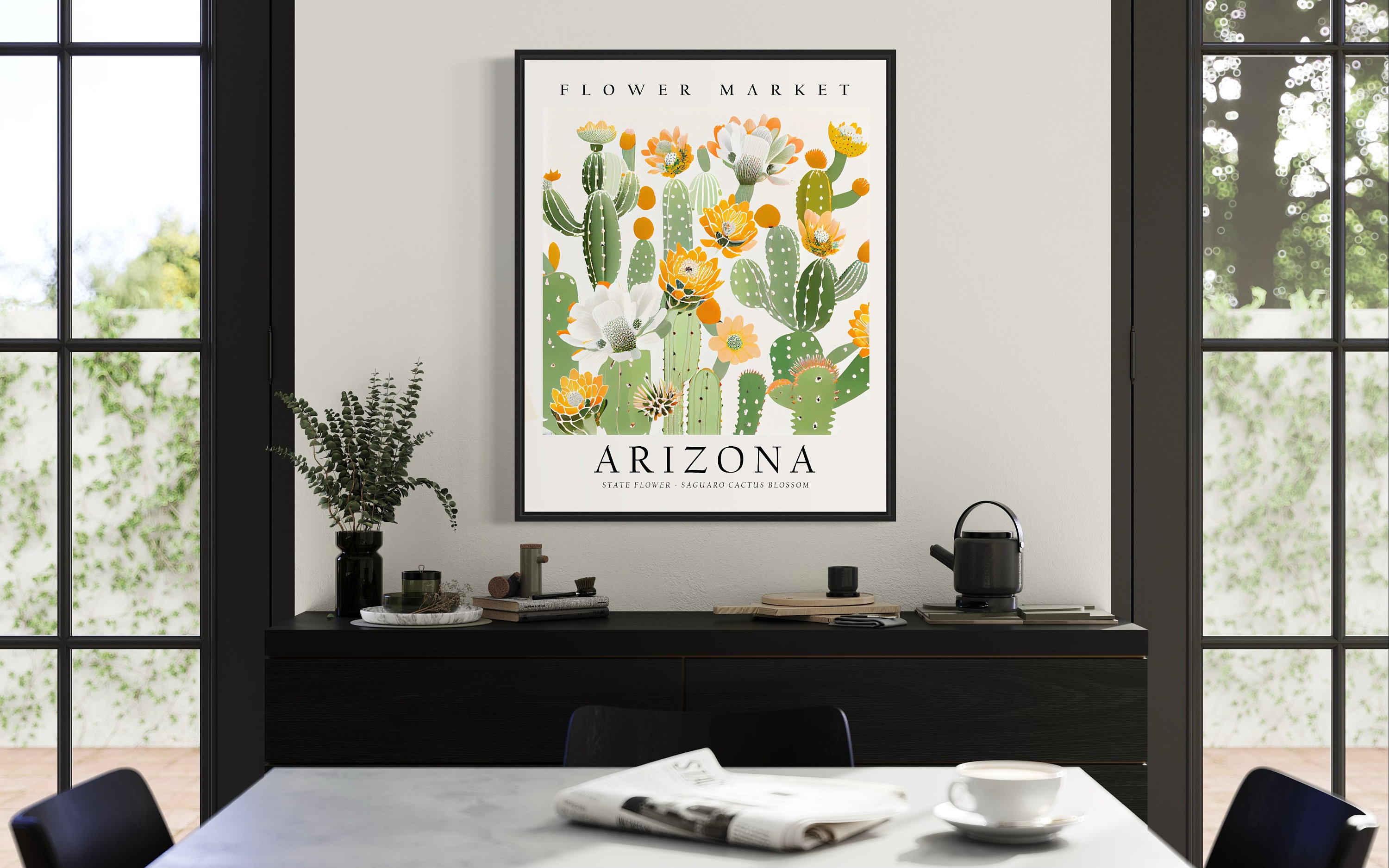 Arizona State Flower Arizona Flower Market Art Print Saguaro - Etsy