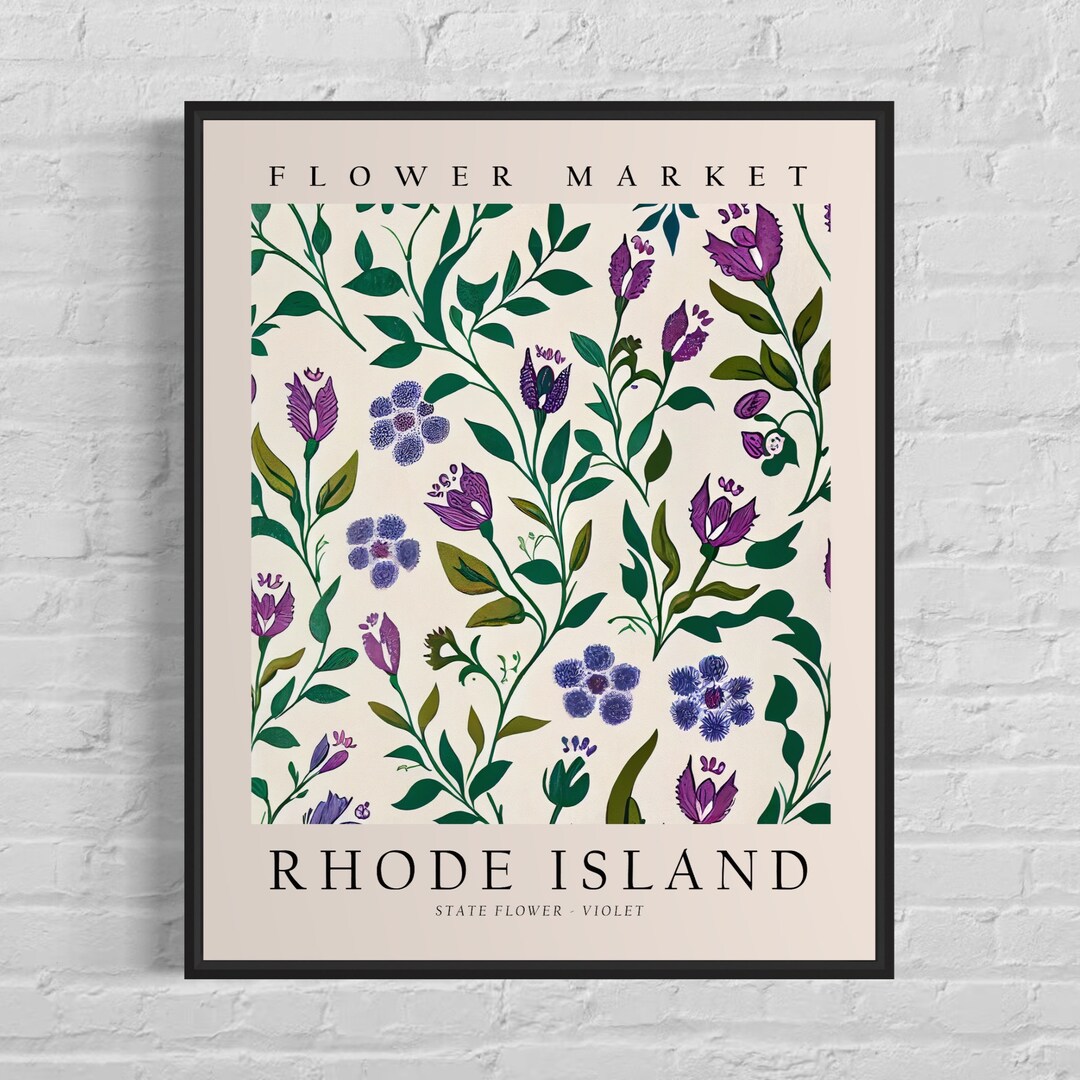 Rhode Island State Flower, Rhode Island Flower Market Art Print, Violet ...