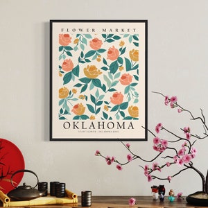 Oklahoma State Flower, Oklahoma Flower Market Art Print, Oklahoma Rose ...