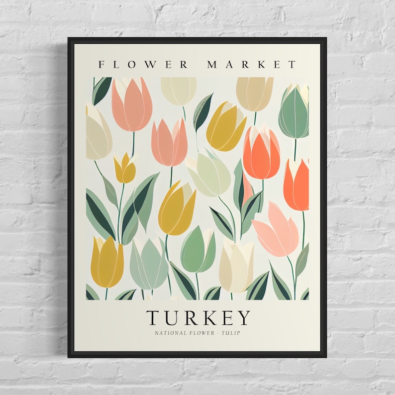 Turkey Flower Market Art Print, Turkey Flower, Tulip Wall Art ...