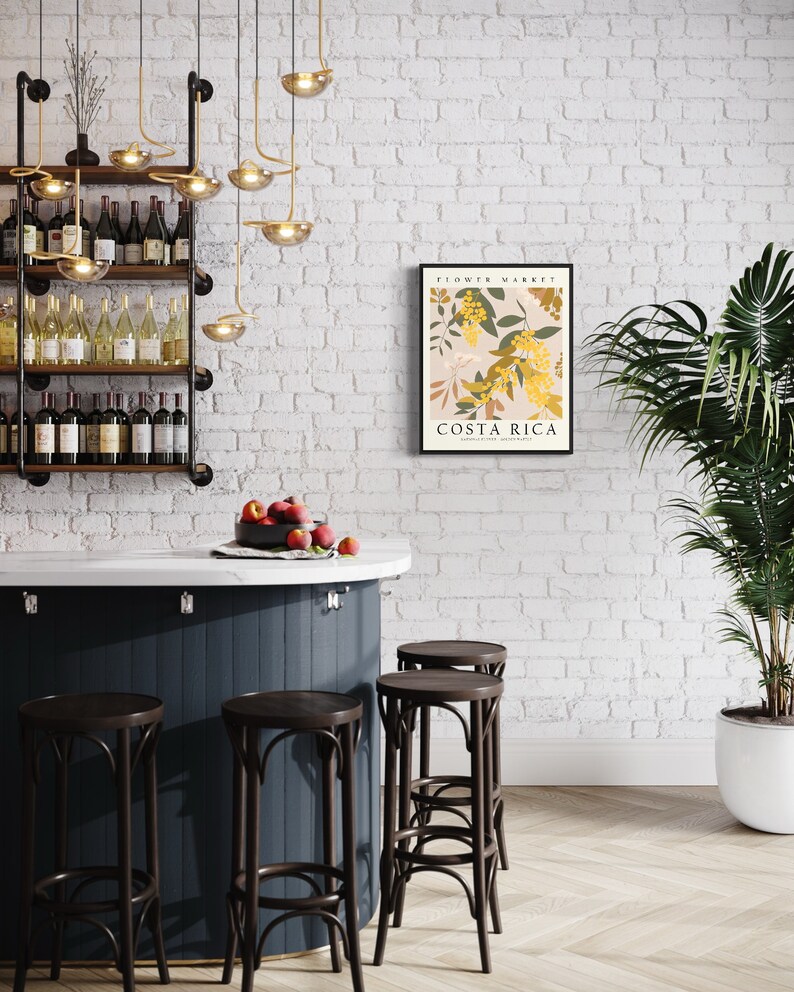 Costa Rica Flower Market Art Print Costa Rica Flower Golden - Etsy