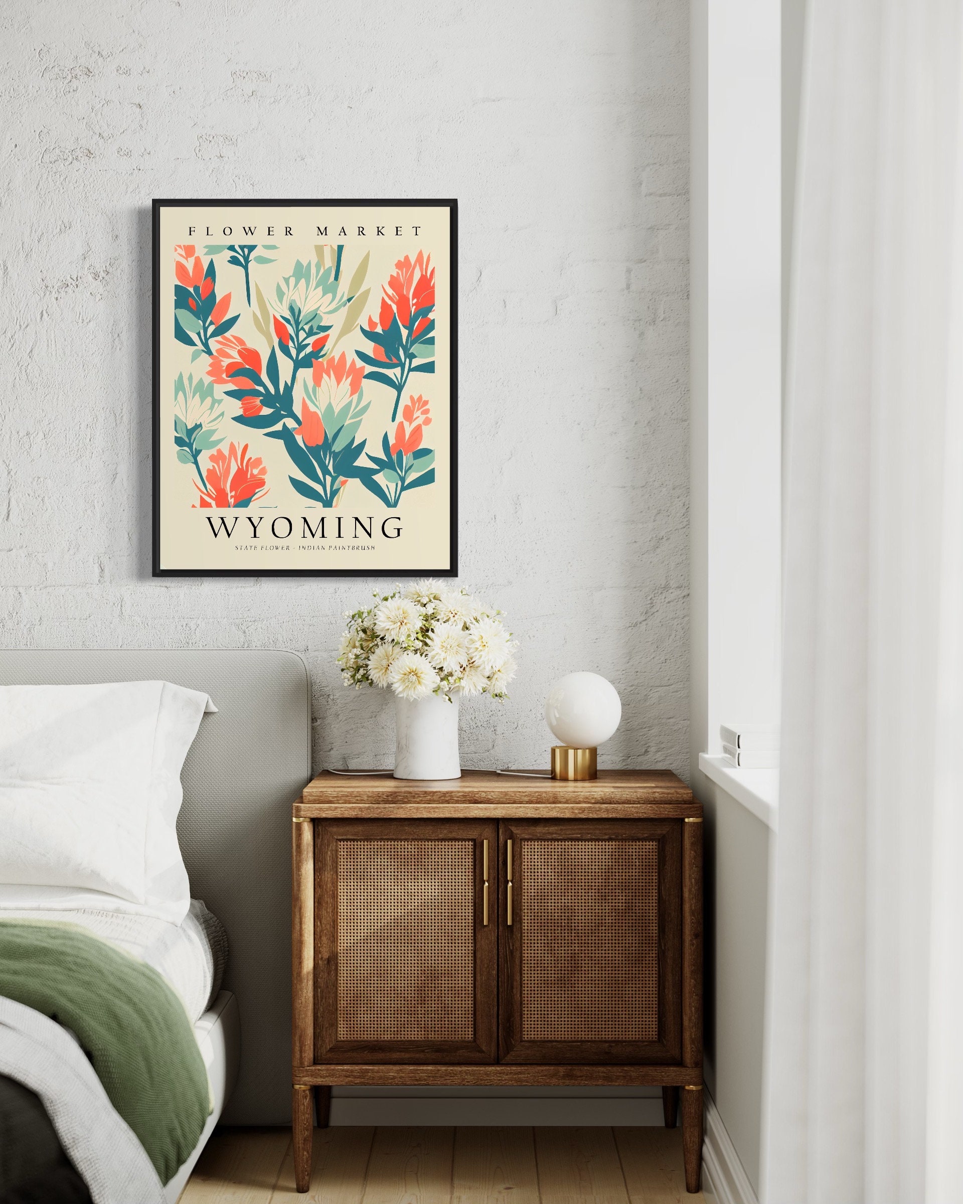 Wyoming State Flower, Wyoming Flower Market Art Print, Indian ...