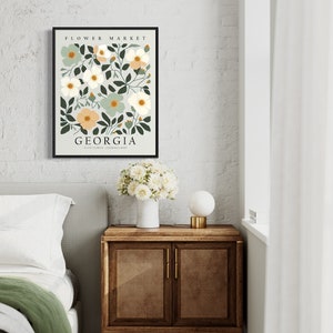Georgia State Flower, Georgia Flower Market Art Print, Cherokee Rose ...