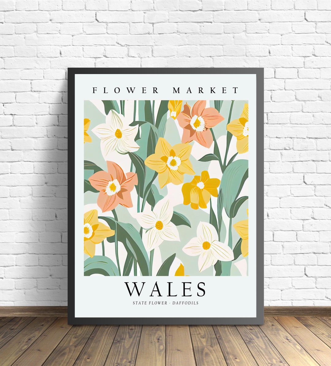 Wales National Flower, Flower Market Art Print, Daffodils 1960's Wall ...