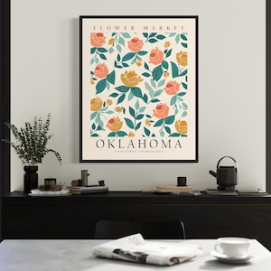 Oklahoma State Flower, Oklahoma Flower Market Art Print, Oklahoma Rose ...