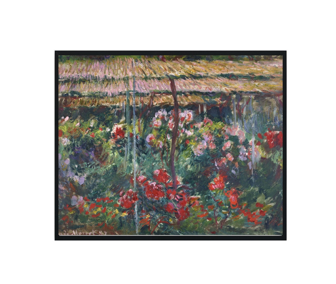 Claude Monet Poster Art Print - Peony Garden (1887) - Vintage Gallery ...