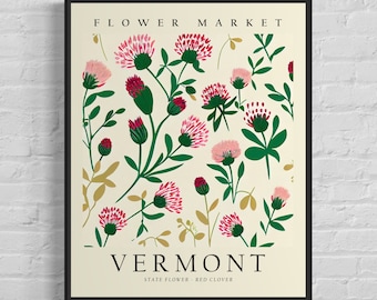 Vermont State Scenery Poster Art Print Retro National Park - Etsy
