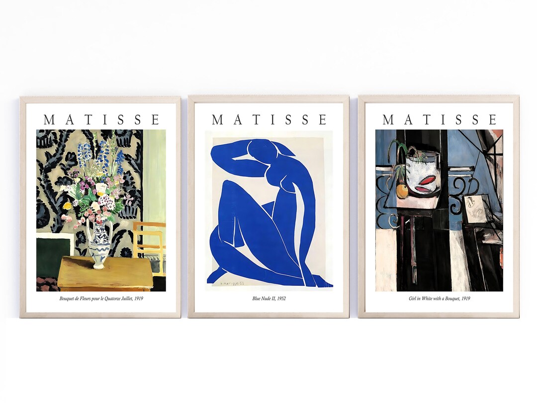 Matisse Gallery Print Set of 3, Museum Poster, Vintage Gallery Wall Art ...