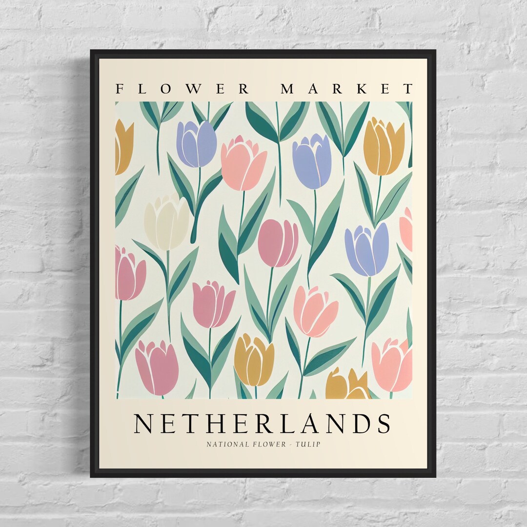 Netherlands National Flower, Netherlands Flower Market Art Print, Tulip ...
