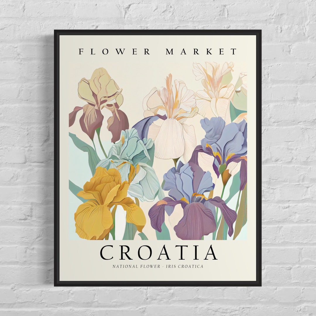 Croatia Flower Market Art Print, Croatia Flower, Iris Croatica Wall Art ...