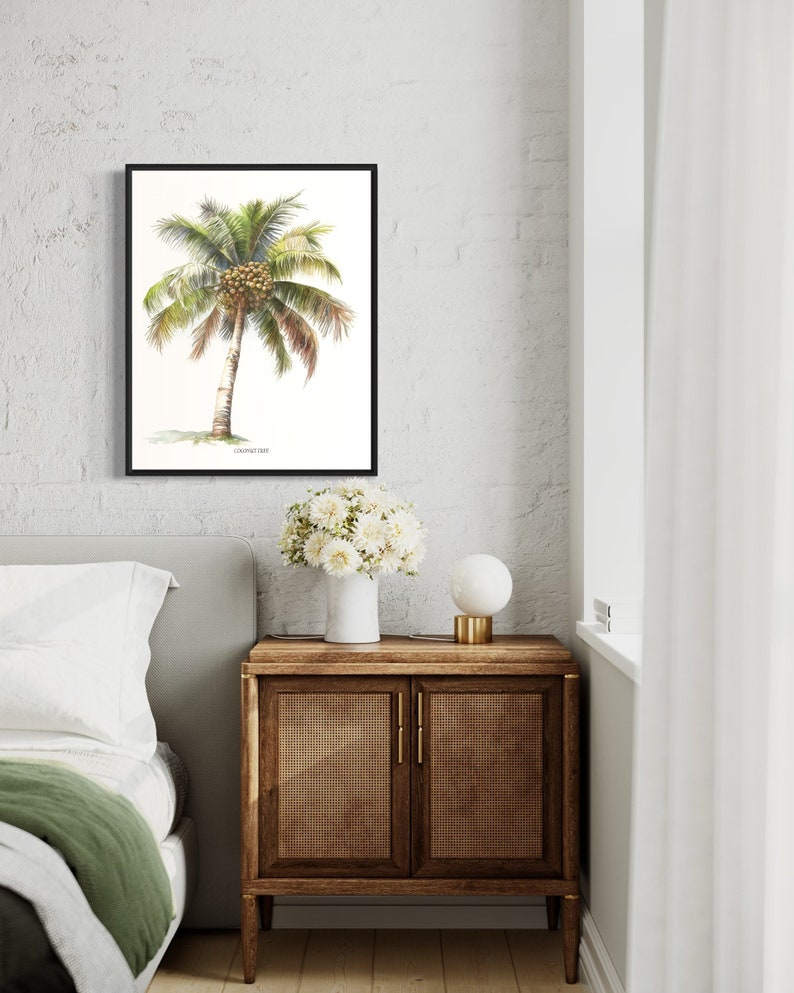 Coconut Tree Art Print Coconut Tree Wall Art Poster - Etsy
