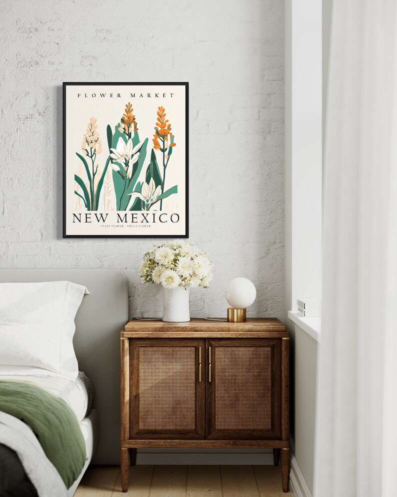 New Mexico State Flower, New Mexico Flower Market Art Print, Yucca ...