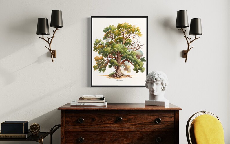 Oak Tree Art Print, Oak Tree Wall Art Poster - Etsy