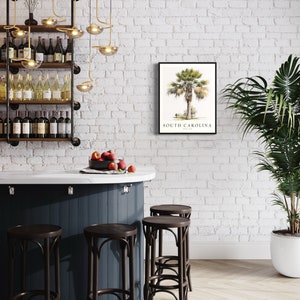 South Carolina State Tree Art Print, Sabal Palm Tree Wall Art, State ...