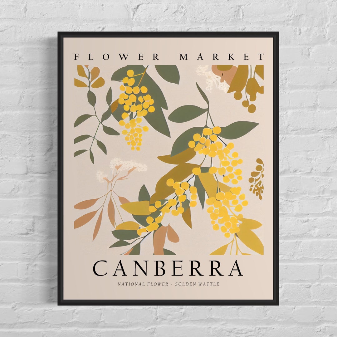Canberra Australia Flower Market Art Print, Canberra Flower Poster Wall ...