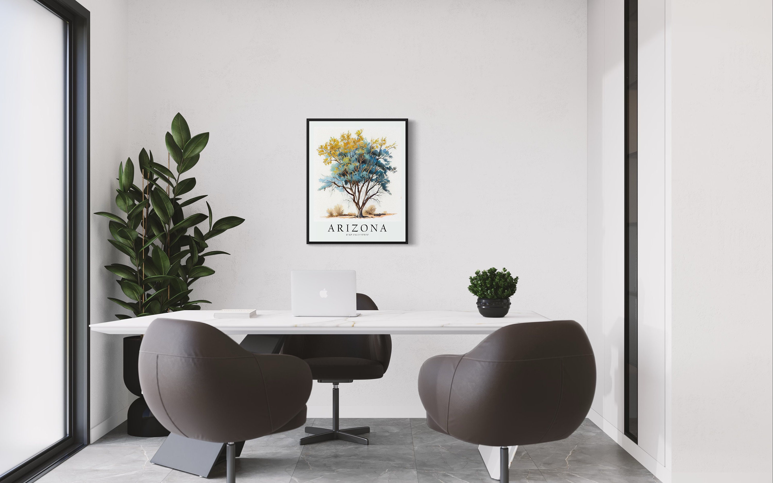 Arizona State Tree Art Print, Arizona Blue Palo Verde Tree Wall Art ...
