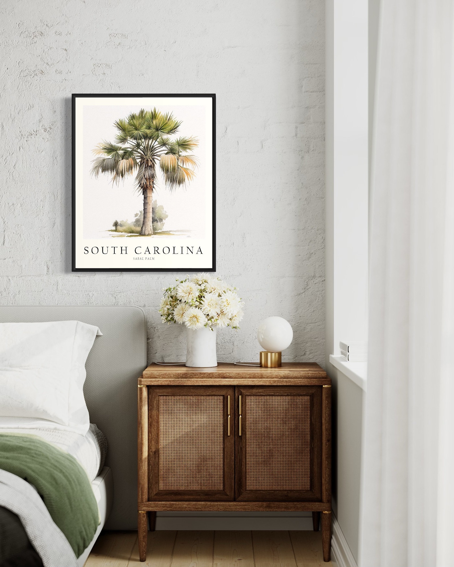 South Carolina State Tree Art Print, Sabal Palm Tree Wall Art, State ...
