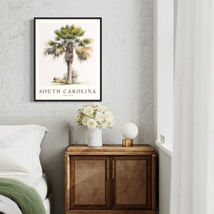 South Carolina State Tree Art Print, Sabal Palm Tree Wall Art, State ...
