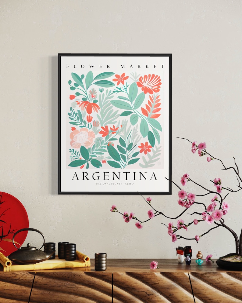 Argentina National Flower, Argentina Flower Market Art Print, Ceibo ...