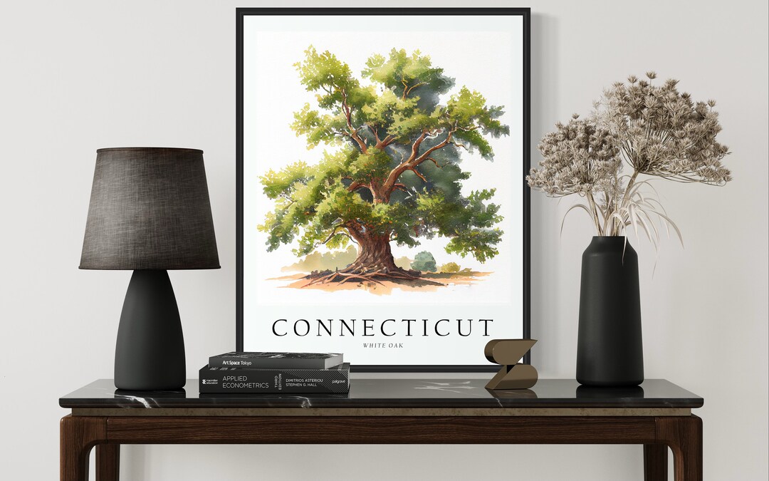 Connecticut State Tree Art Print, White Oak Tree Wall Art, State Tree ...
