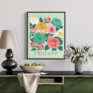 England National Flower, England Flower Market Art Print, Tudor Rose ...