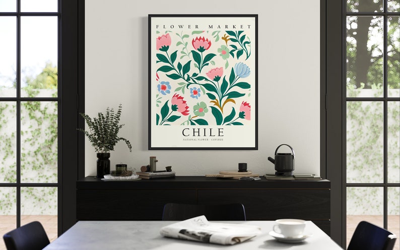Chile National Flower Chile Flower Market Art Print Cophihue - Etsy