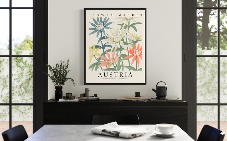 Austria National Flower, Austria Flower Market Art Print, Edelweiss ...