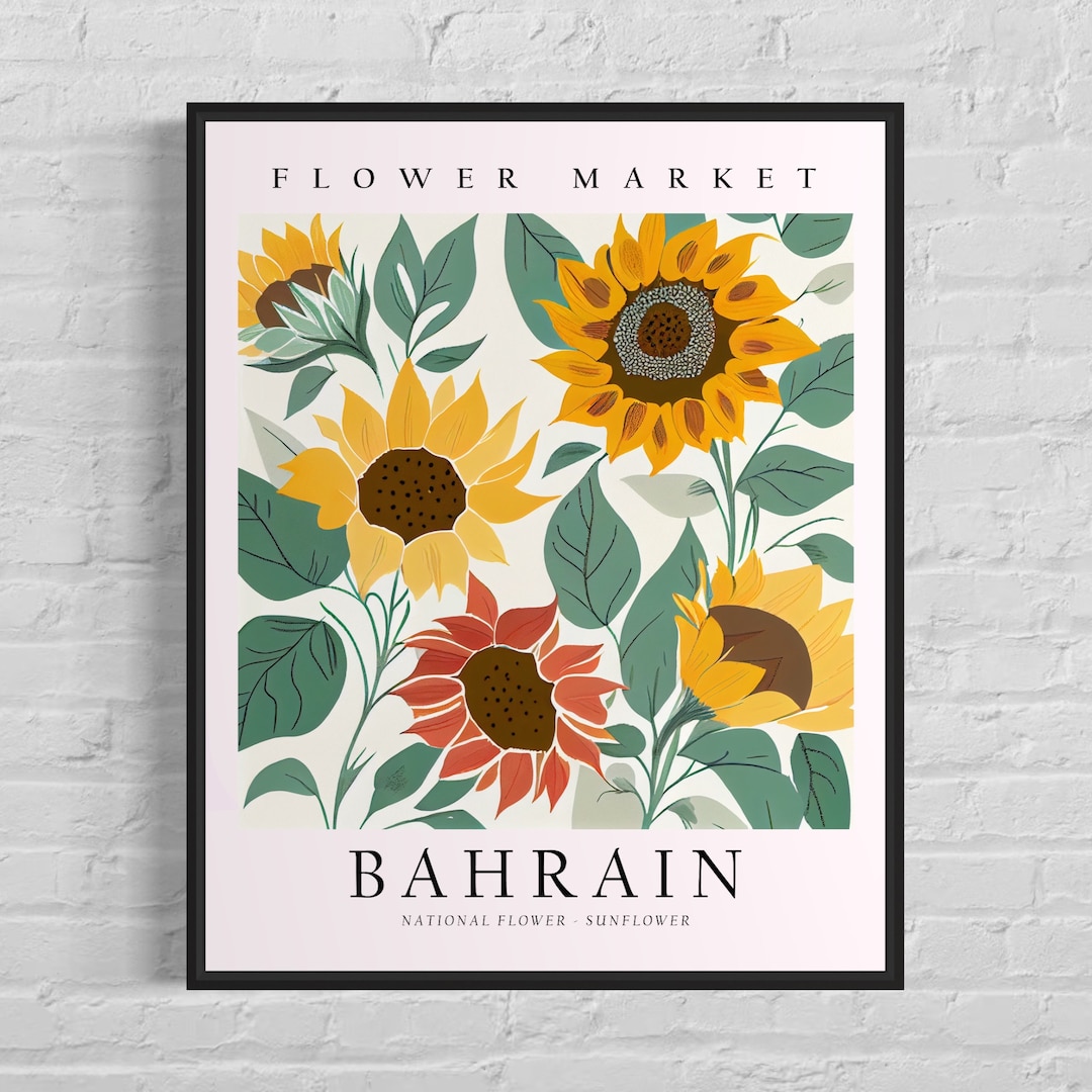 Bahrain Flower Market Art Print, Bahrain Flower, Sunflower Wall Art ...