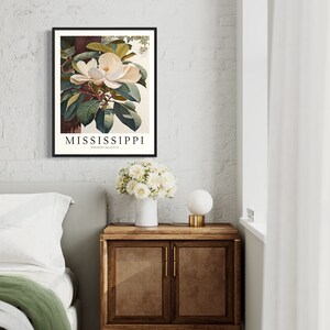 Mississippi State Tree Art Print, Southern Magnolia Tree Wall Art ...