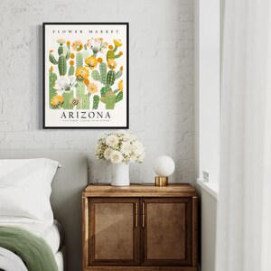 Arizona State Flower, Arizona Flower Market Art Print, Saguaro Cactus ...