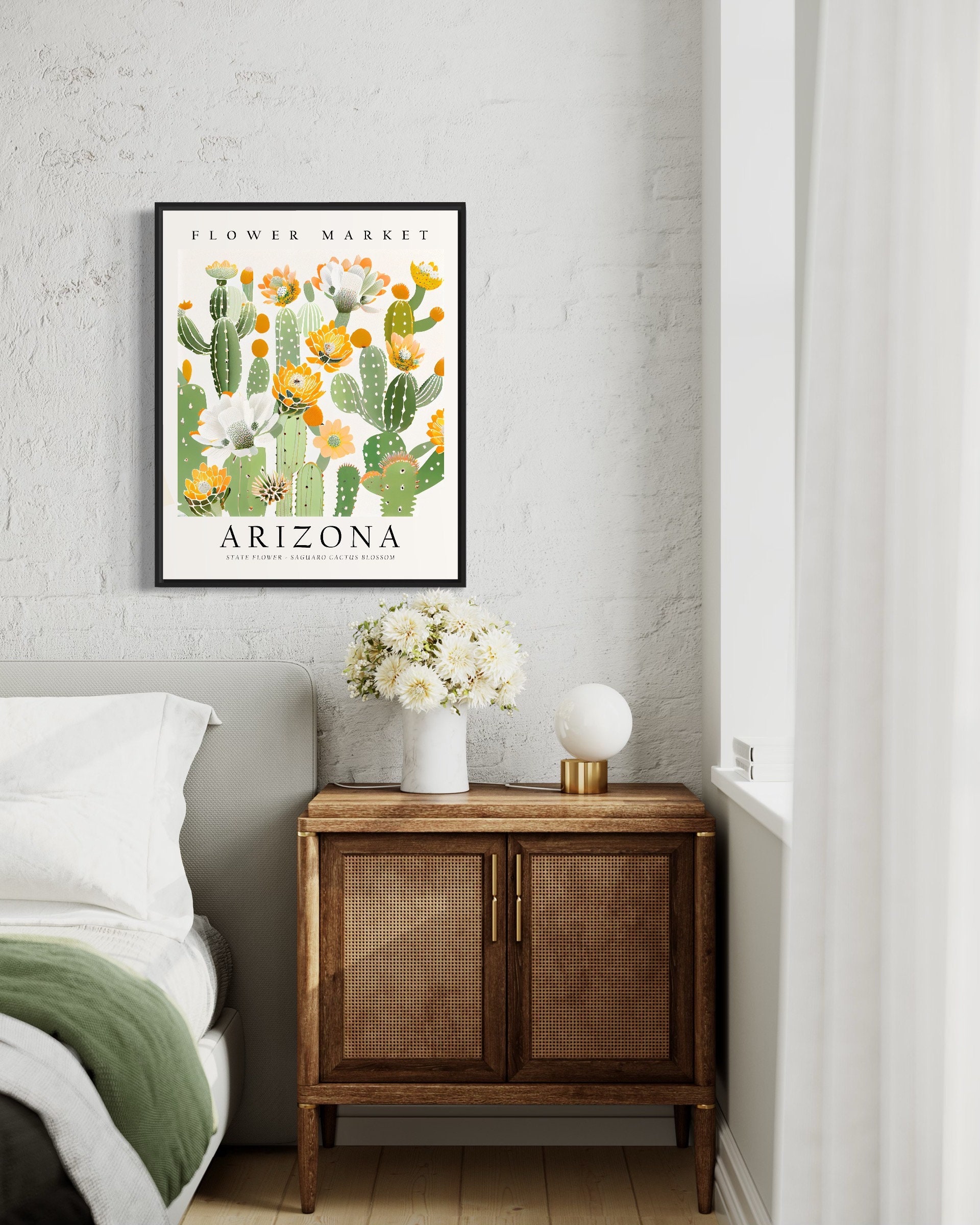 Arizona State Flower Arizona Flower Market Art Print Saguaro - Etsy