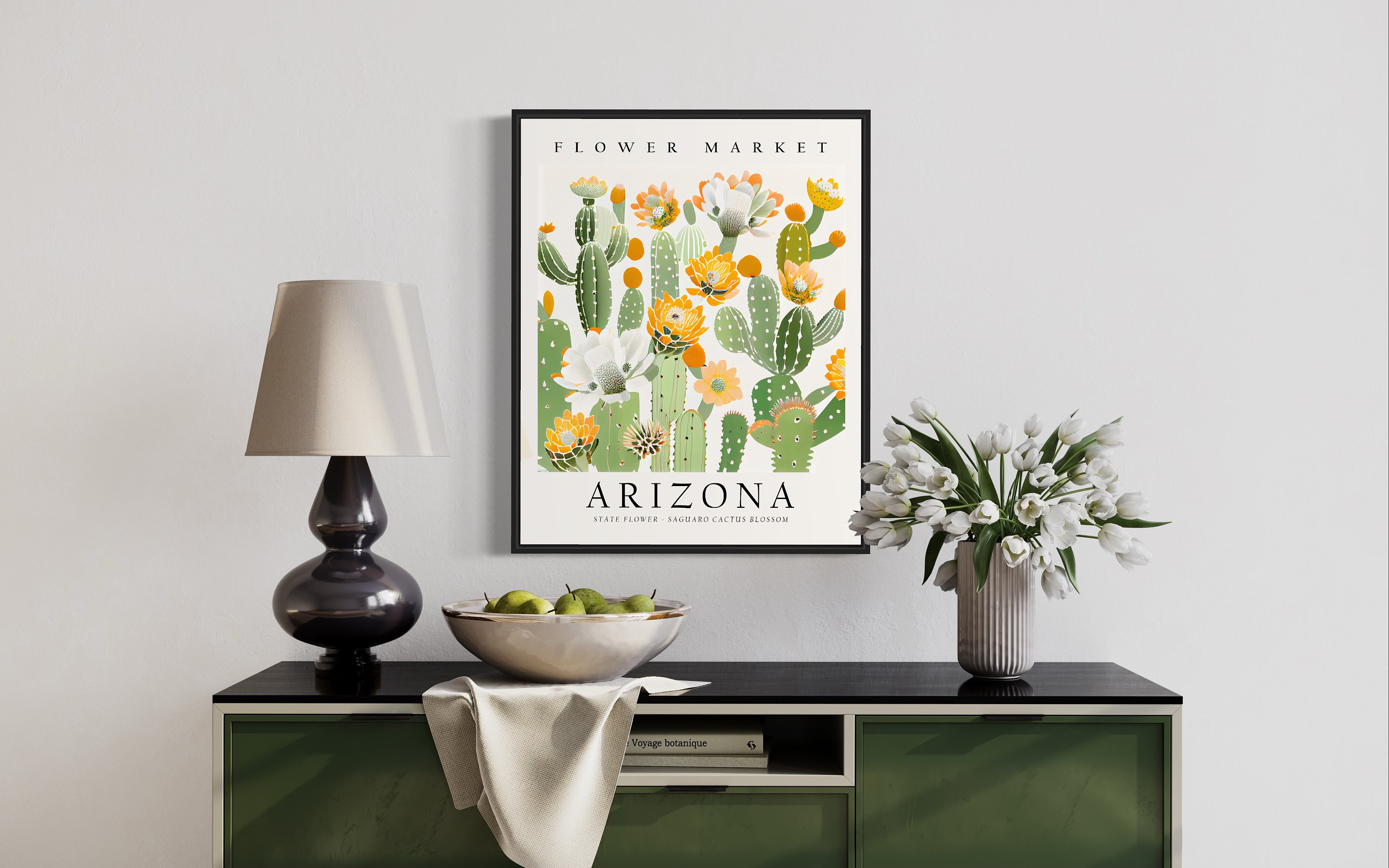 Arizona State Flower Arizona Flower Market Art Print Saguaro - Etsy