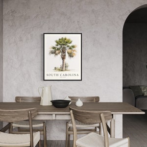 South Carolina State Tree Art Print, Sabal Palm Tree Wall Art, State ...