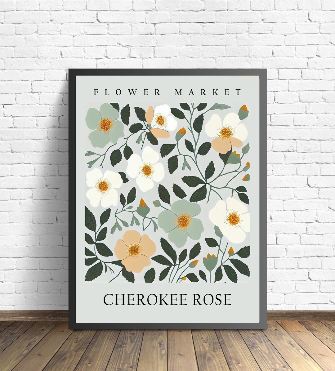 Cherokee Rose Flower Market Art Print, Cherokee Rose Wall Art ...