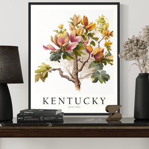 Kentucky State Tree Art Print, Tulip Tree Wall Art, State Tree Symbol ...