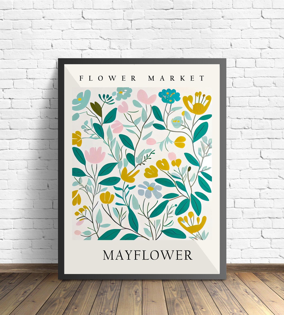 Mayflower Flower Market Art Print, Mayflower Wall Art, Botanical Pastel ...