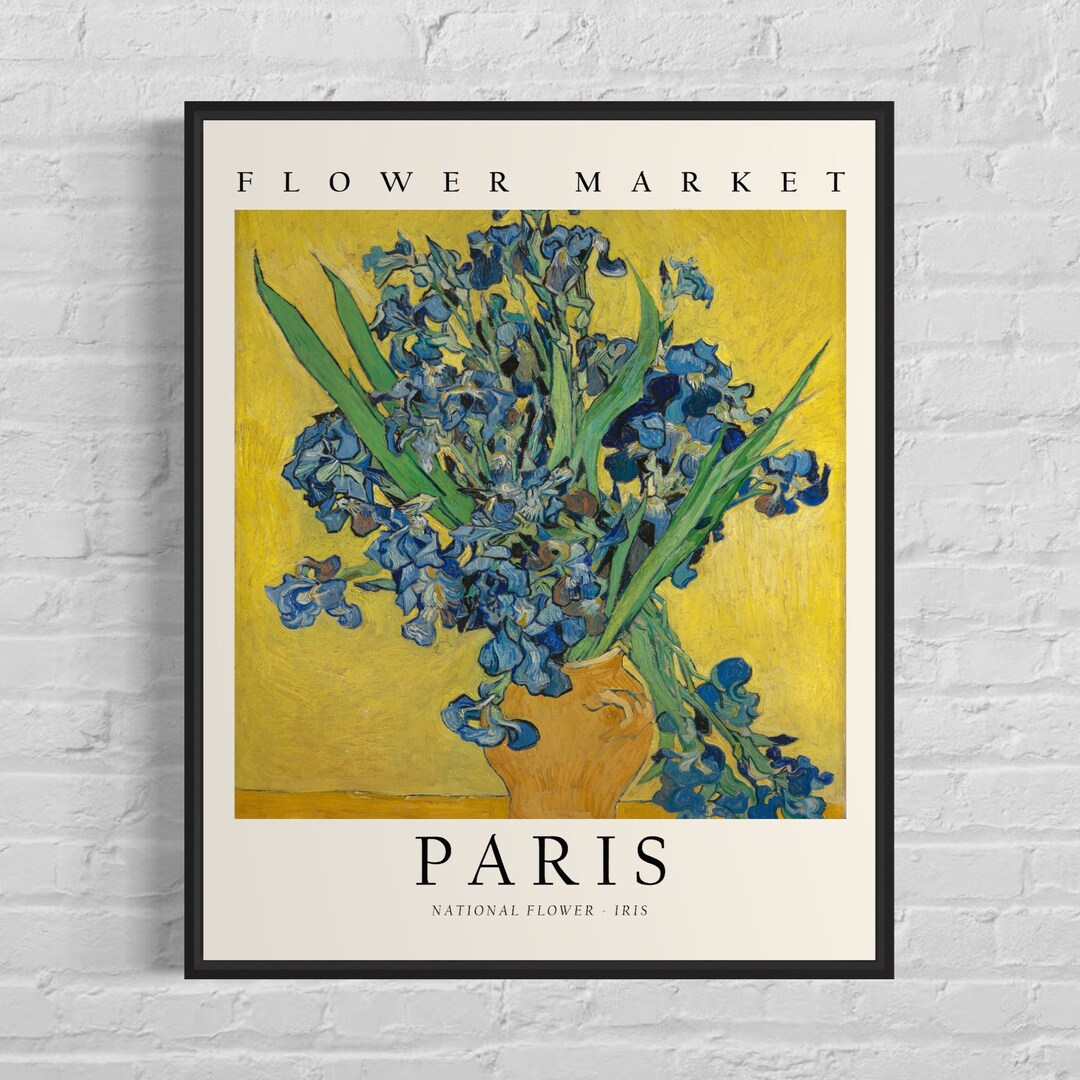 Paris France Flower Market Art Print, Iris Flower Wall Art Poster - Etsy