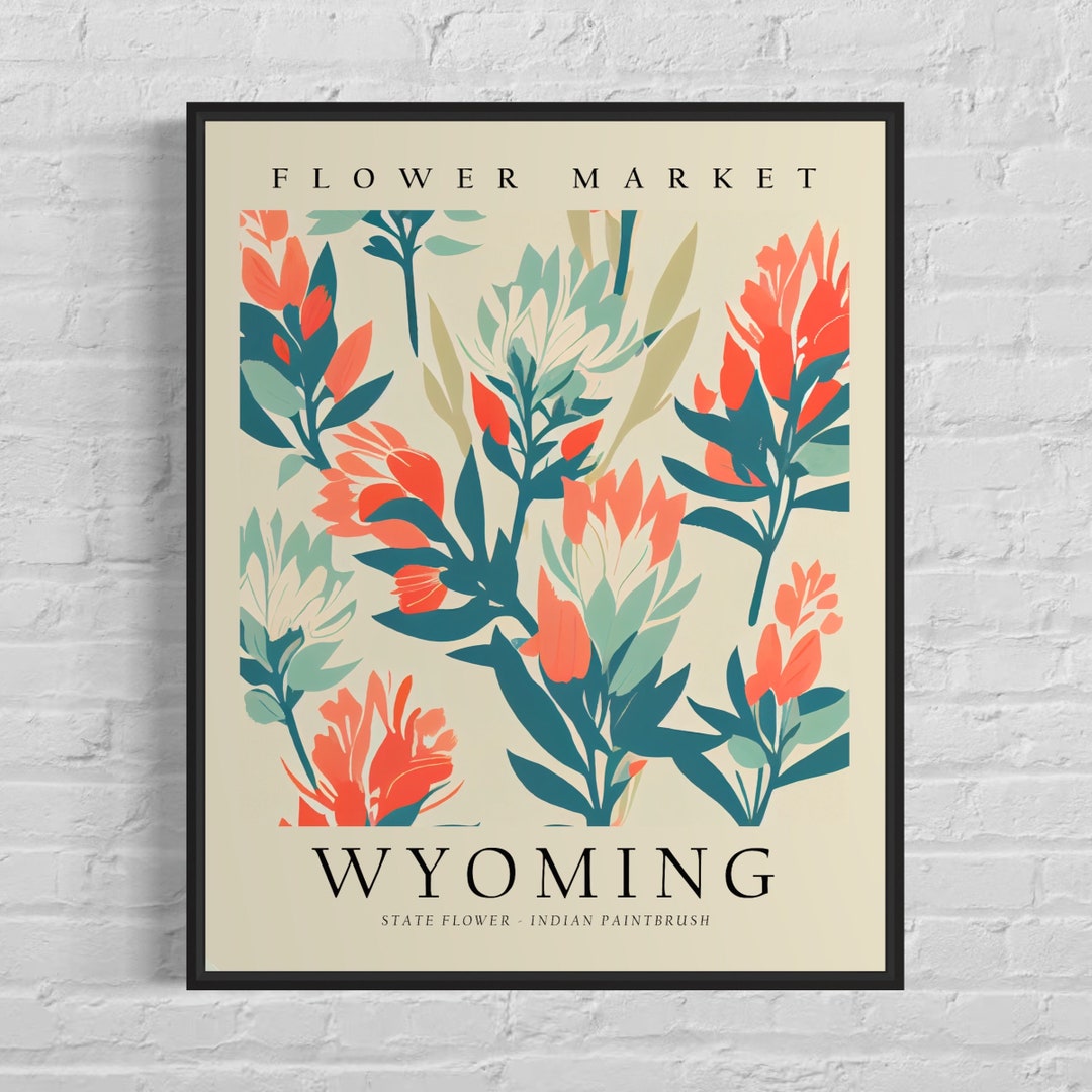 Wyoming State Flower, Wyoming Flower Market Art Print, Indian ...