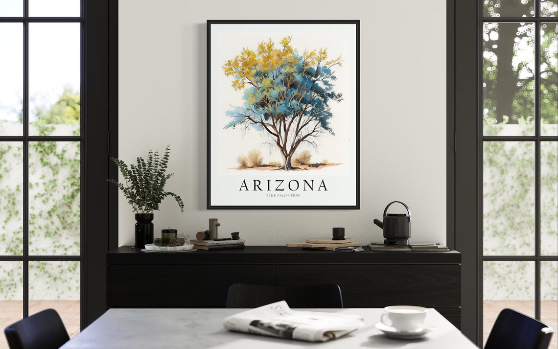 Arizona State Tree Art Print, Arizona Blue Palo Verde Tree Wall Art ...