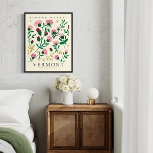Vermont State Flower, Vermont Flower Market Art Print, Red Clover 1960 ...