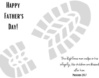 Bible Verse Father's Day Craft, Father's Day Footprint Craft, Sunday ...