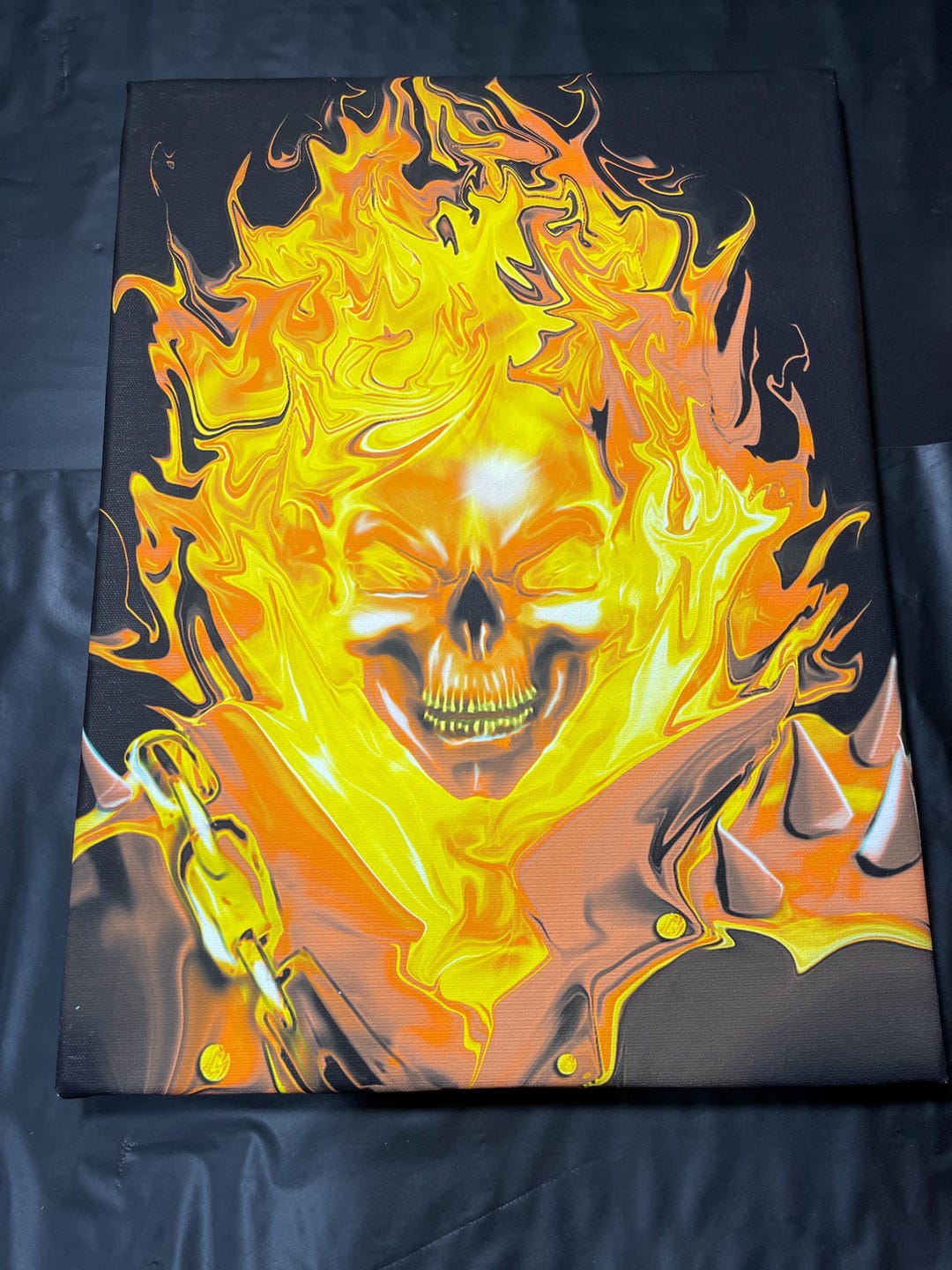 Ghost Rider is Digital Fire Art by Pyro Painter for Living Room Wall ...