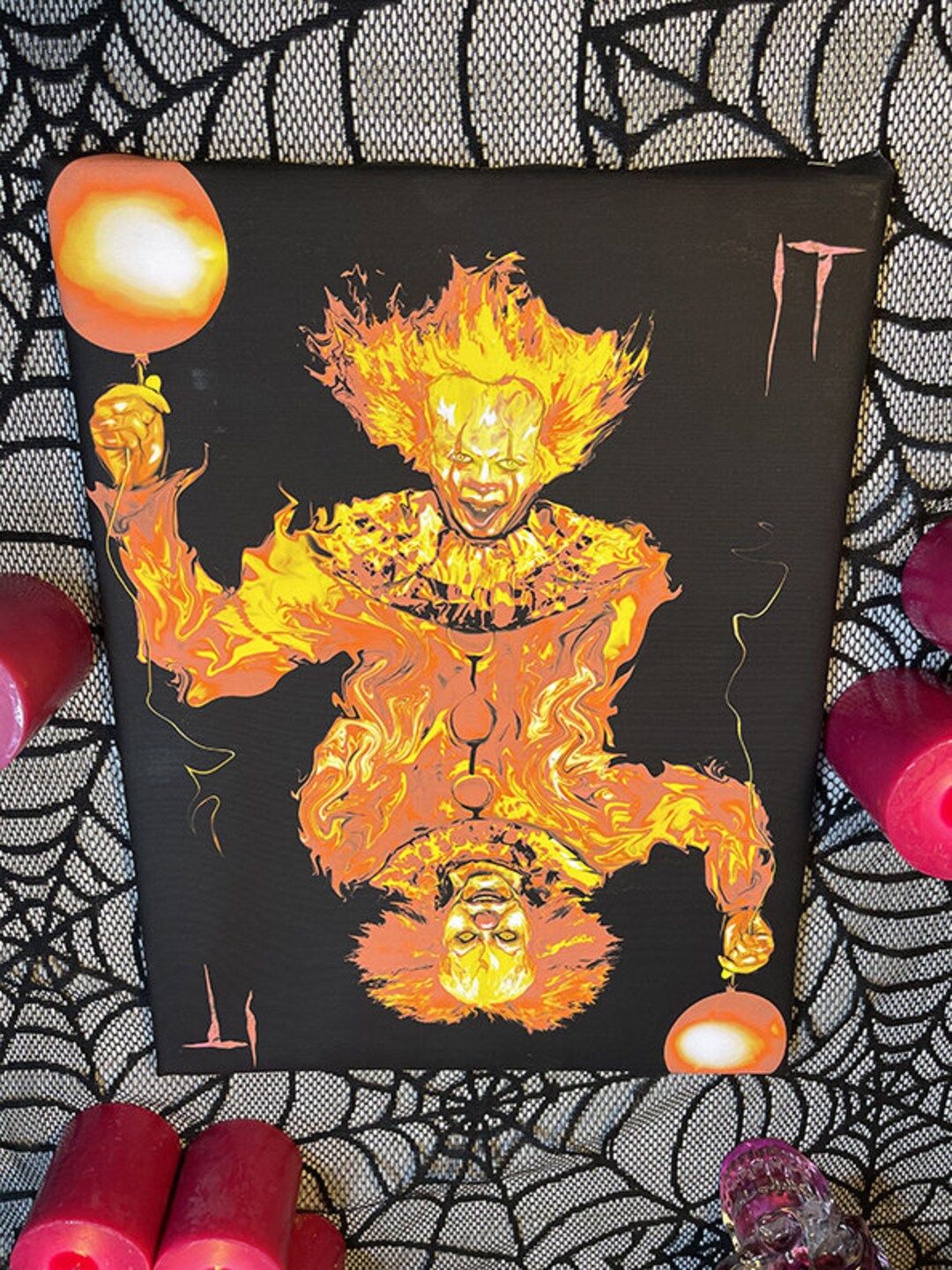 It Playing Digital Real Fire Canvas Ready to Hang by Pyro Painter for # ...