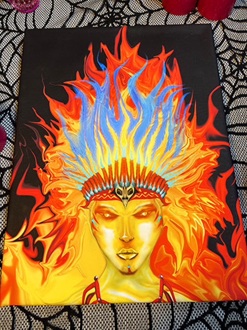 Totem Digital Fire Art by Pyro Painter for Living Room Wall Art ...