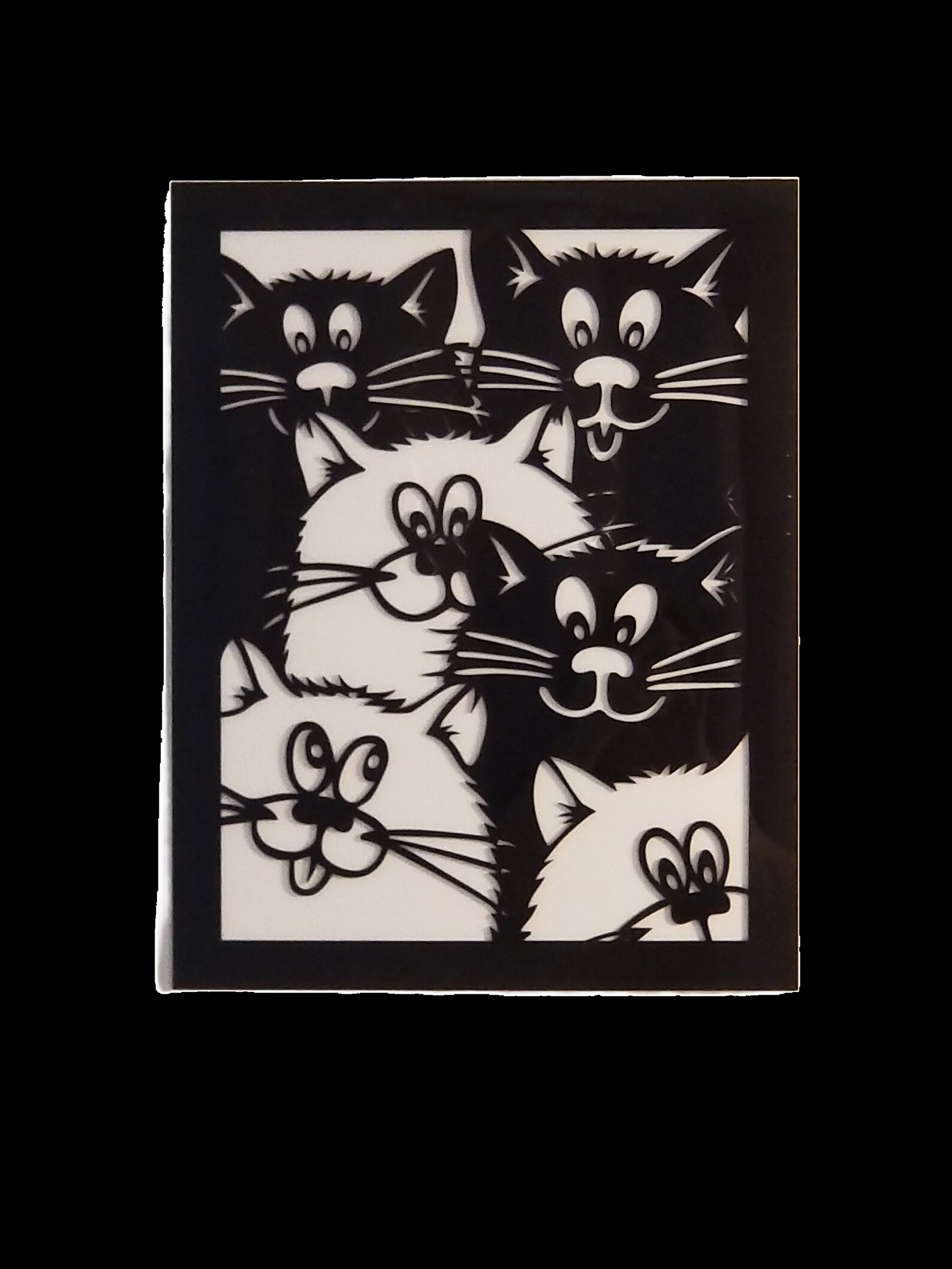 Acrylic Cats / Acrylic Wall Decor / 20.5"x15.75" Cat Wall Hanging / Cat ...