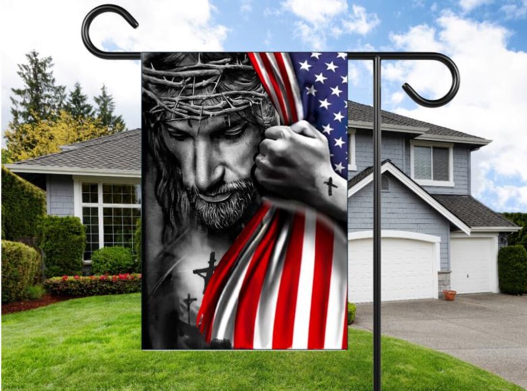 Jesus Garden Flag - Double Sided - Outdoor Lawn and Yard Decor - New ...